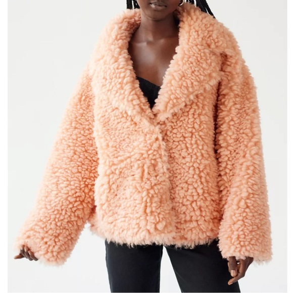 Urban Outfitters | Jackets & Coats | Nwt Uo Peach Teddy Sherpa Poppy ...